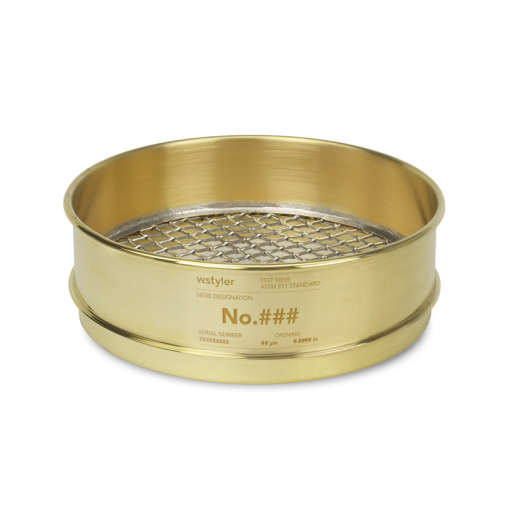 8" x 2" W.S.Tyler Sieve ,Brass/Stainless, 7/16in (11.2mm) | Geneq